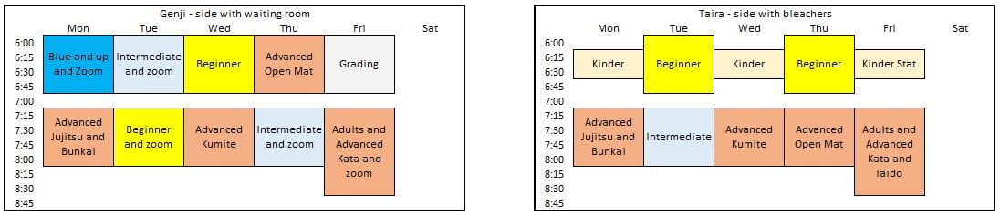 Class Schedule | Conestoga Karate